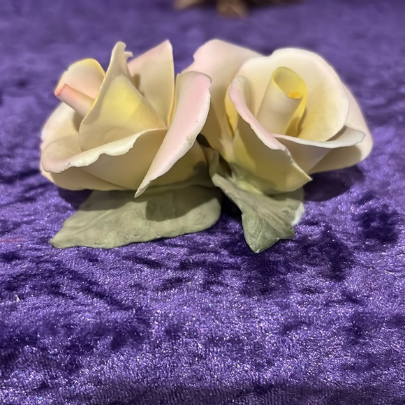 Accents | Vintage Capodimonte Napoleon Porcelain Double Yellow Roses ...